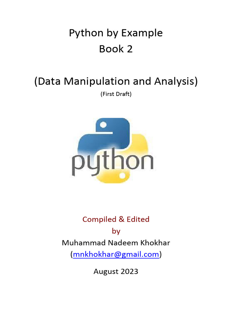Python by Example Book 2 (Data Manipulation and Analysis) | PDF | Data ...