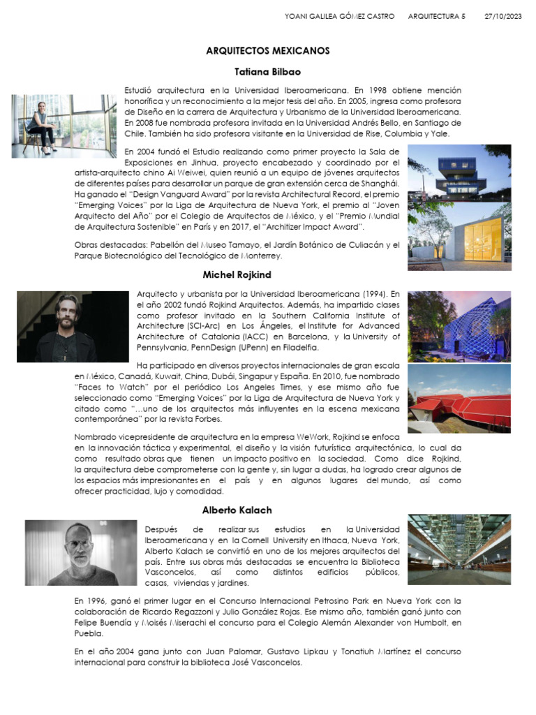 Arquitectos Mexicanos | PDF | Arquitecto