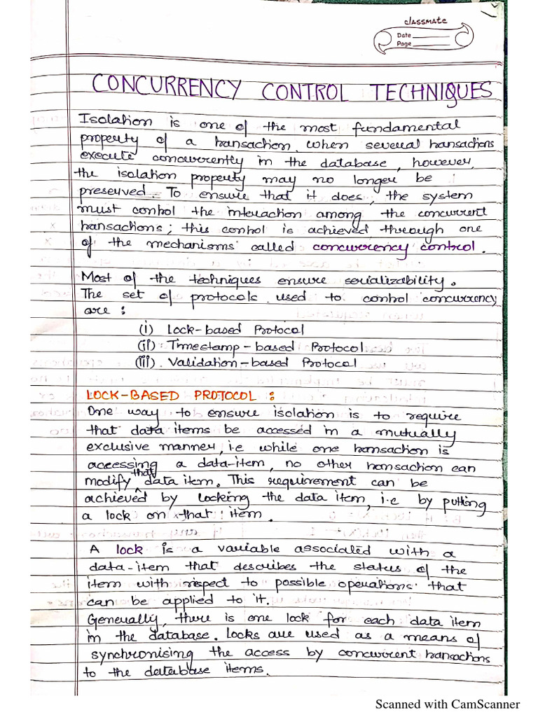 Concurrency Control 1 Pdf 