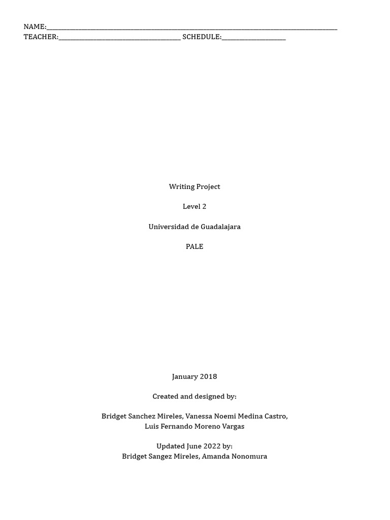 Level 2 Writing Project 2022B Final | Download Free PDF | Cognitive ...