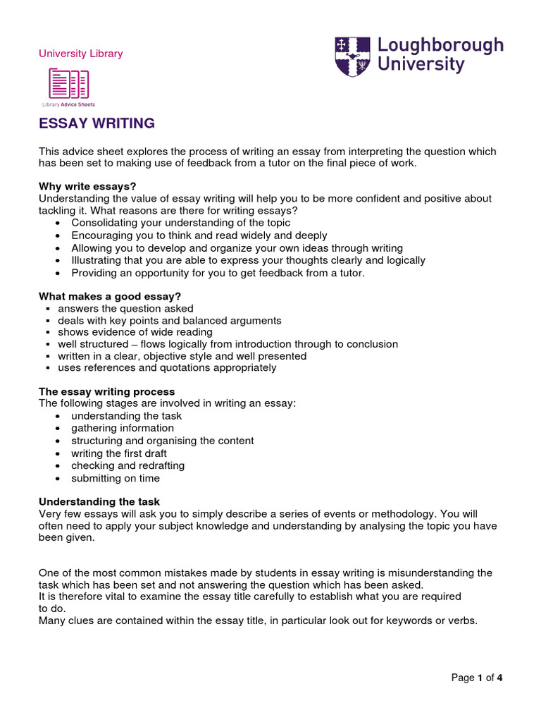 Essay Writing | PDF | Essays | Understanding