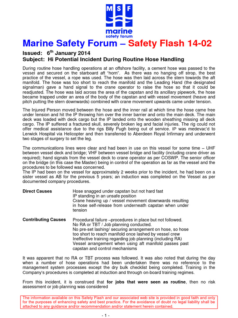 MSF Safety Flash 14.02 | PDF