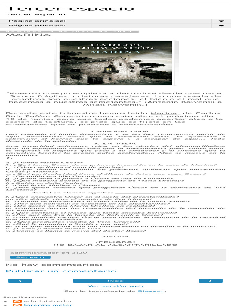 Tercer Espacio MARINA | PDF