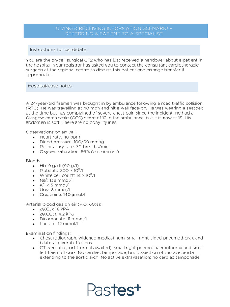 Giving and Receiving Information - Pastest | PDF | Surgery | Informed ...
