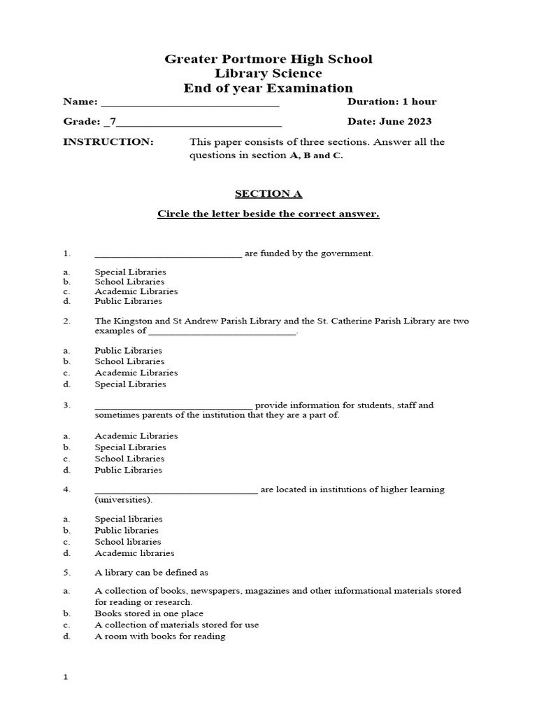 Grade 7 Library | PDF | Libraries | Public Library