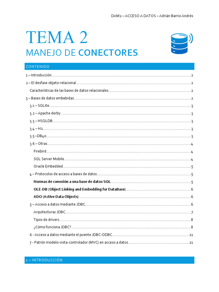 TEMA 2 - Manejo de Conectores | PDF | Bases de datos | SQL