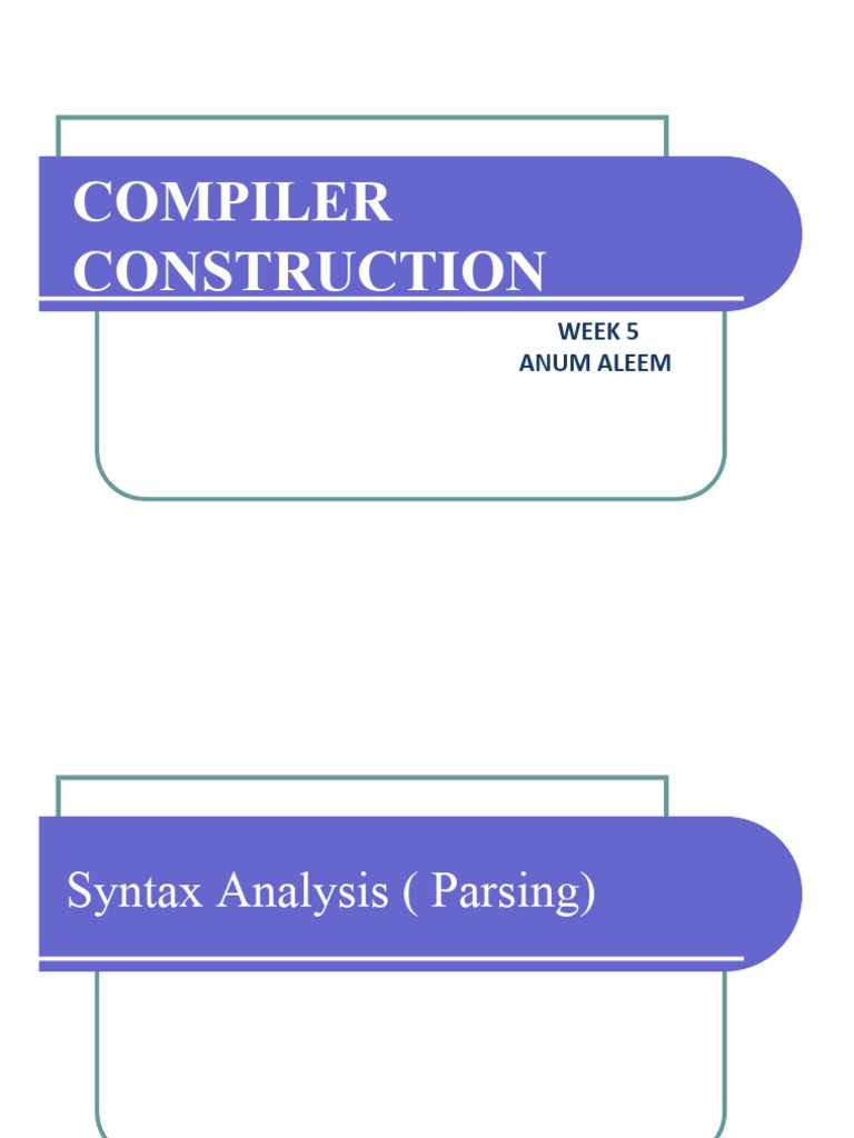 CC-Lec 5 Week 5 Cfgs | PDF | Parsing | Computer Science