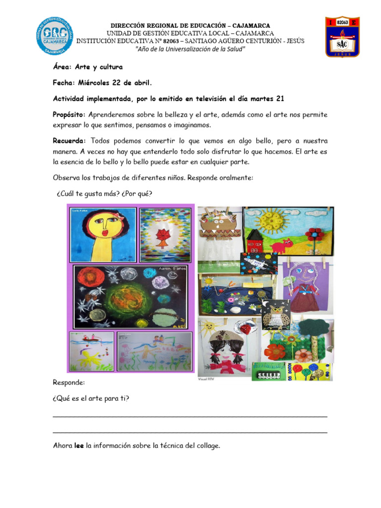 Tercera Actividad Semana 3 | PDF | Collage | Dibujo