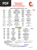 U14 Girls OBL Schedule & Results 2025 | PDF