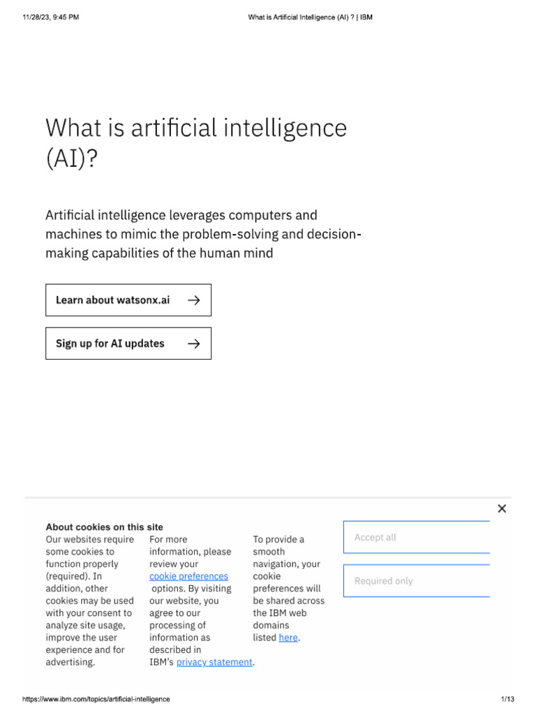 What Is Artificial Intelligence (AI) | PDF