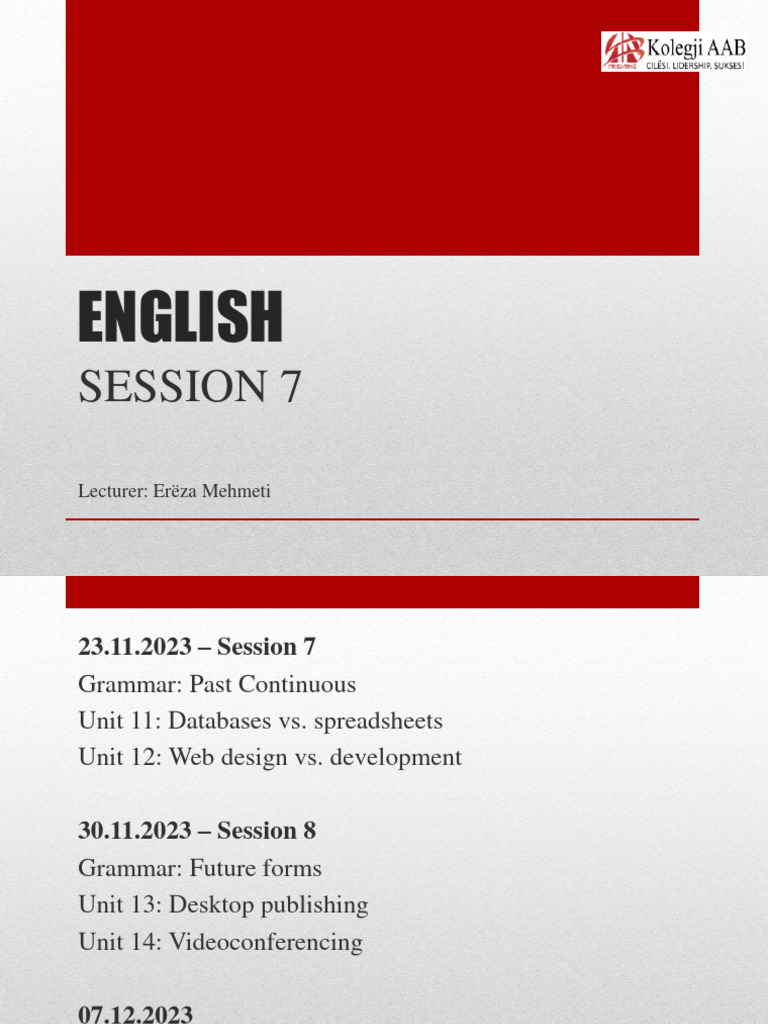 English: Session 7 | PDF | Art