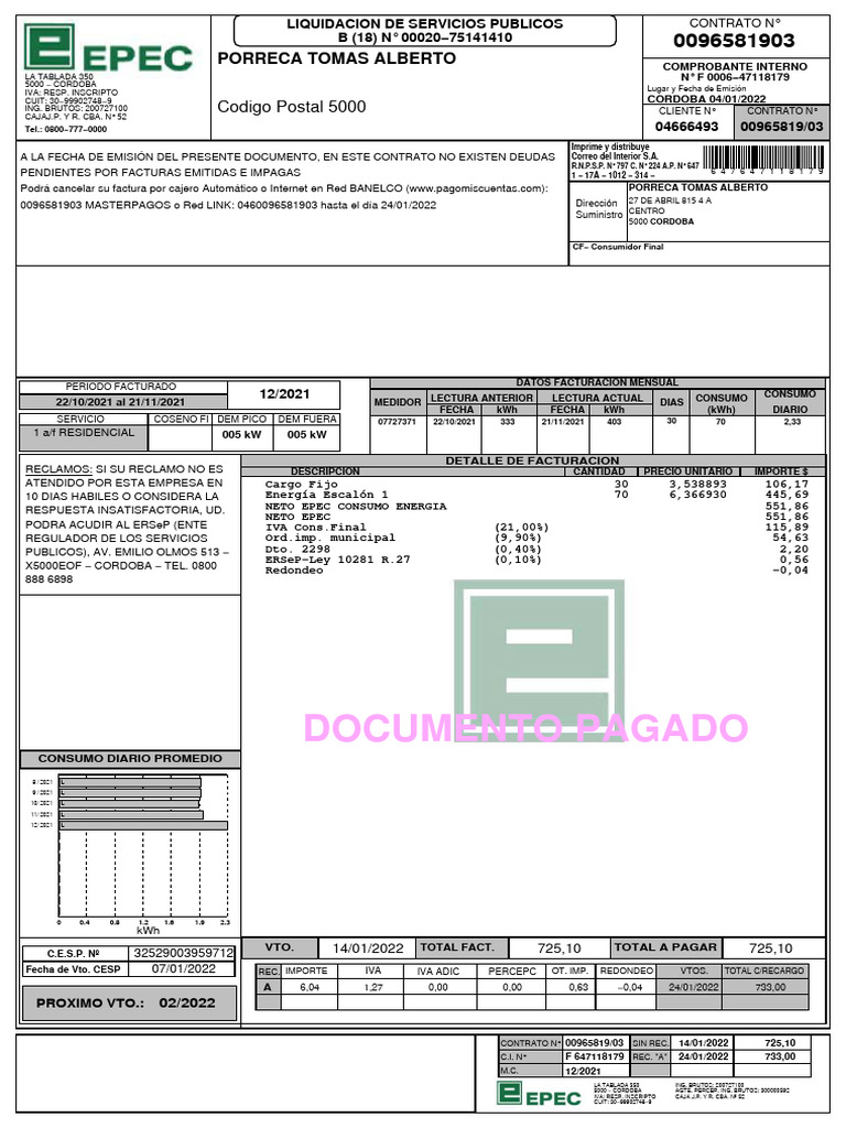 Factura Epec | PDF | Industrias de servicio
