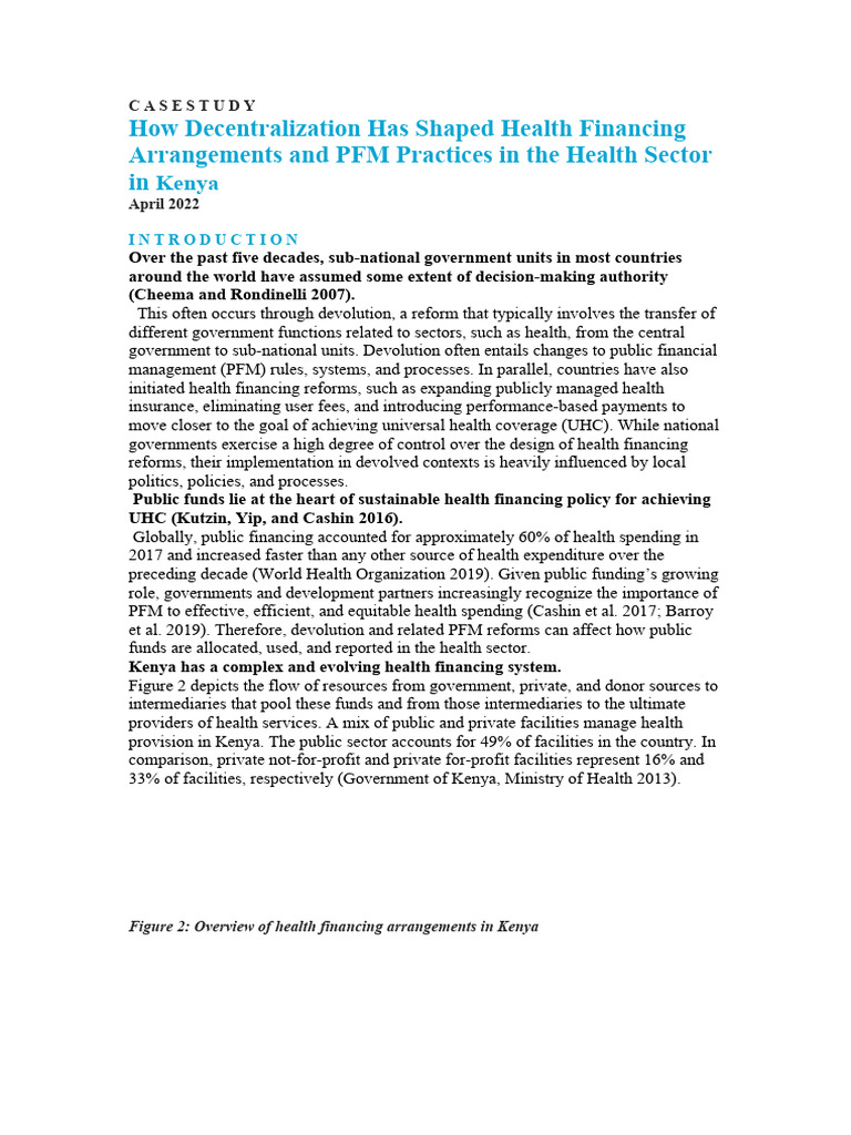 Case Study - Kenya | PDF | Government Spending | Universal Health Care