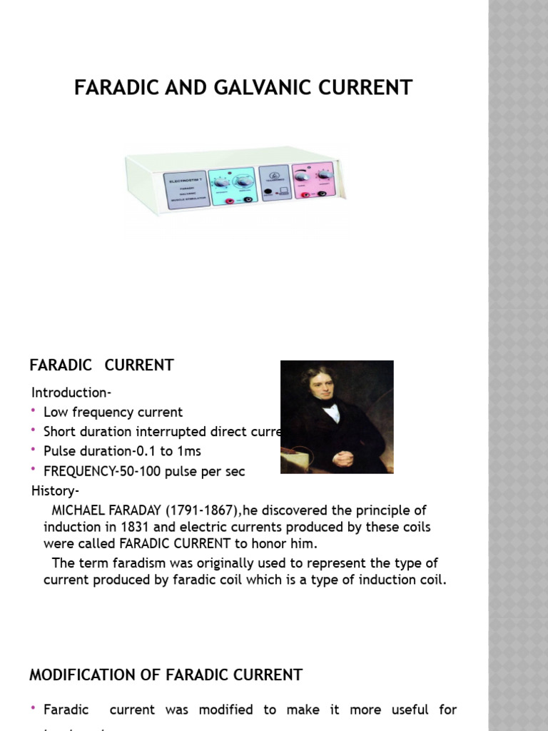 Faradic and Galvanic Current | PDF | Pain | Skeletal Muscle