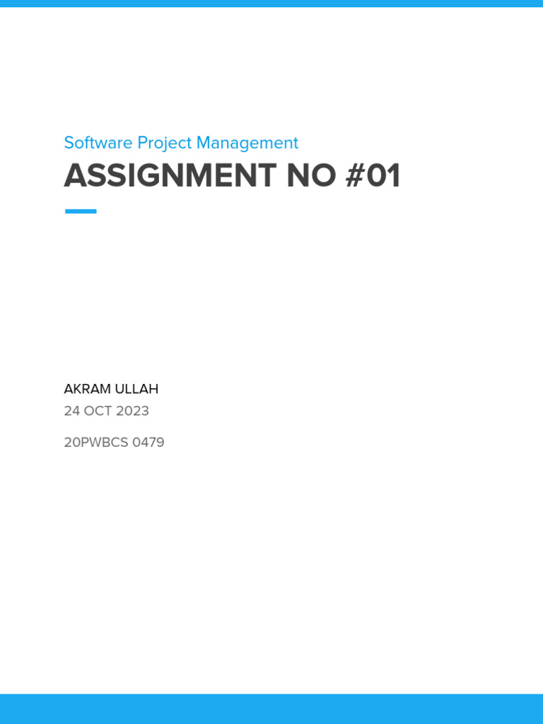 Assignment No1 Software - Project - Management - 2023 | PDF | Agile Software Development ...