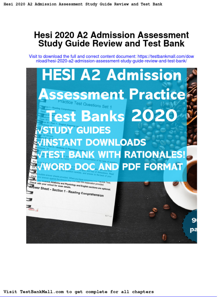 Hesi 2020 A2 Admission Assessment Study Guide Review and Test Bank | PDF
