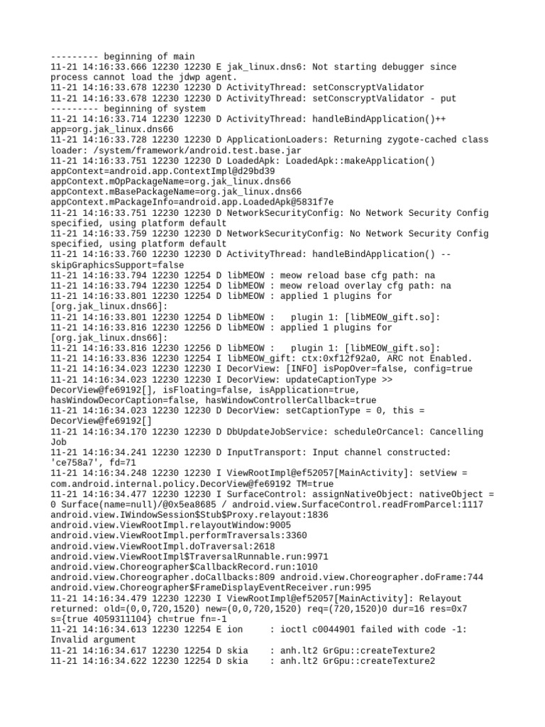 DNS66 Logcat | Download Free PDF | Computer Programming | Information Technology