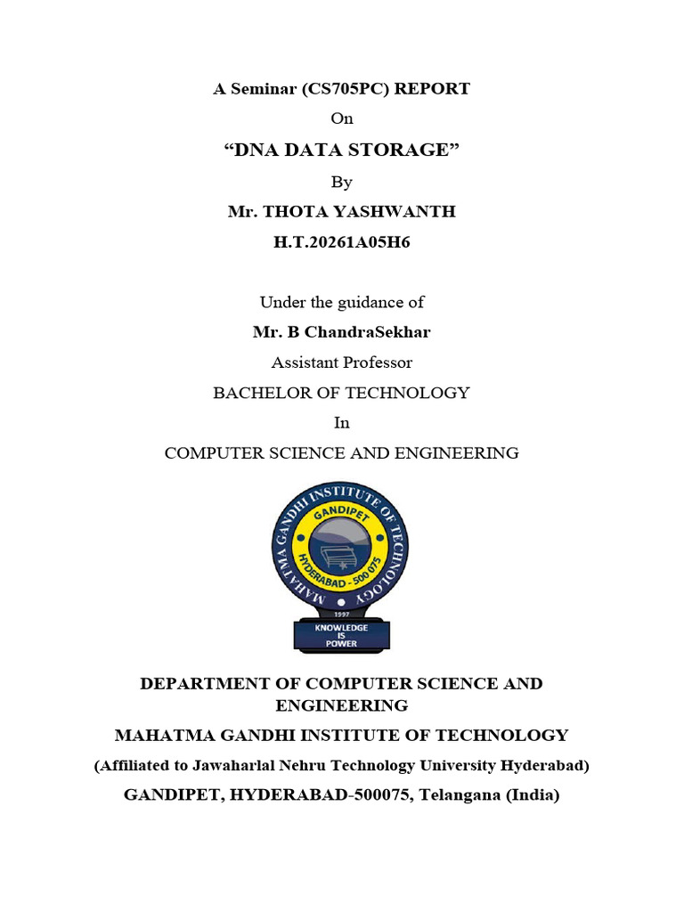 DNA Data Storage Report | PDF | Dna Sequencing | Computer Data Storage