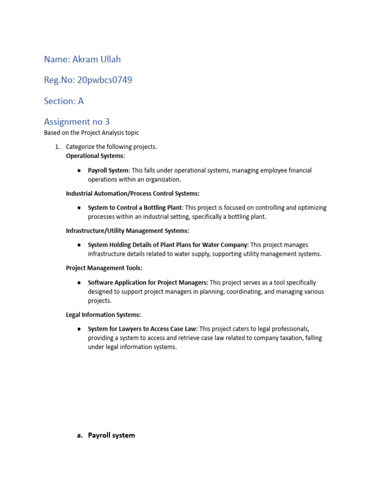 Assignment No 3 - PM | PDF | Payroll | Analytics