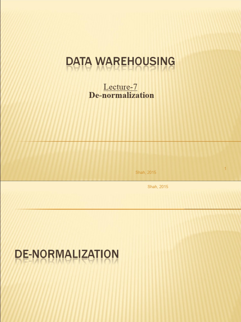 Lecture # 07 Denormalization | PDF | Databases | Table (Database)