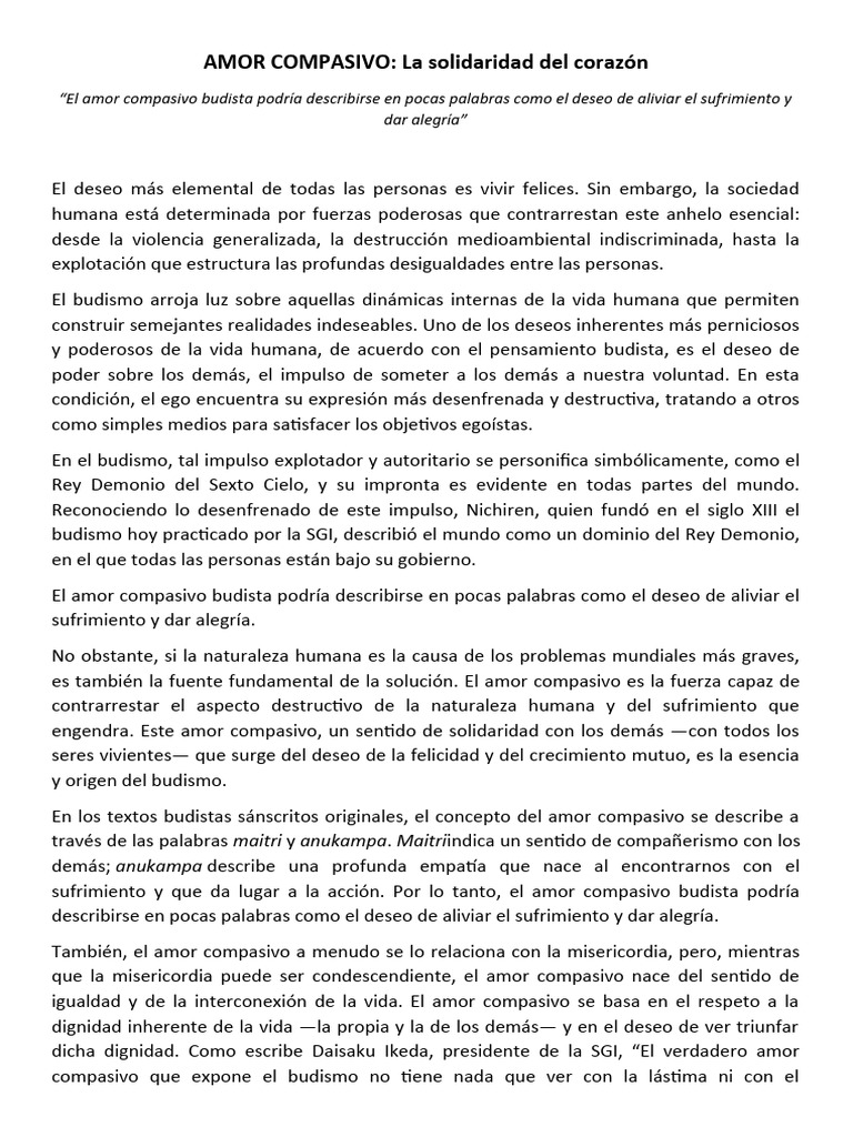 Amor Compasivo | PDF | Amor