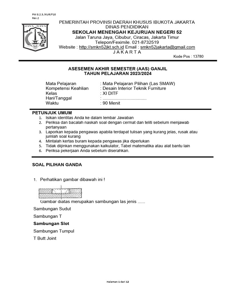 Lembar Soal Ass Tekni Pengalasan | PDF | Griya & Taman | Teknologi & Rekayasa