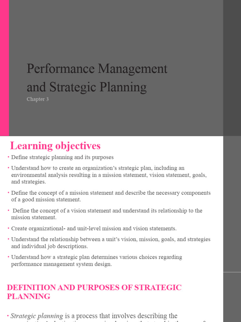 Chapter 3 Performance Managment and Strategic Planning | PDF ... Chapter 3 Performance Managment and Strategic Planning | PDF ...