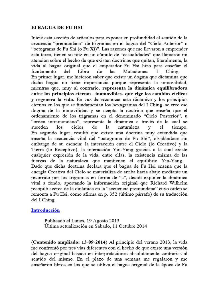 El BAGUA DE FU HSI | PDF | Yin y yang | Tao