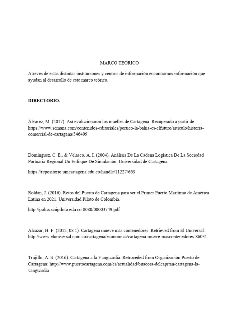 Marco Teorico | PDF | Logística | Infraestructura