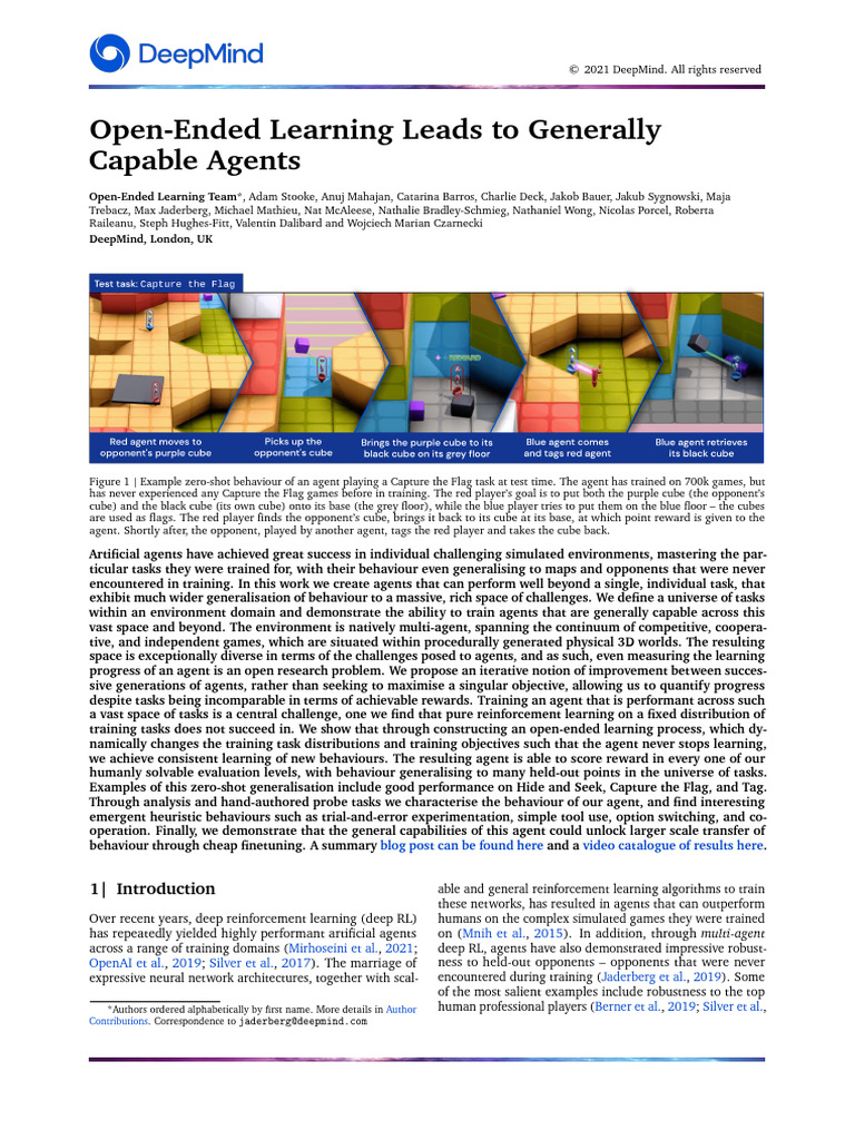 Open Ended Learning Paper | PDF | Distance | Simulation