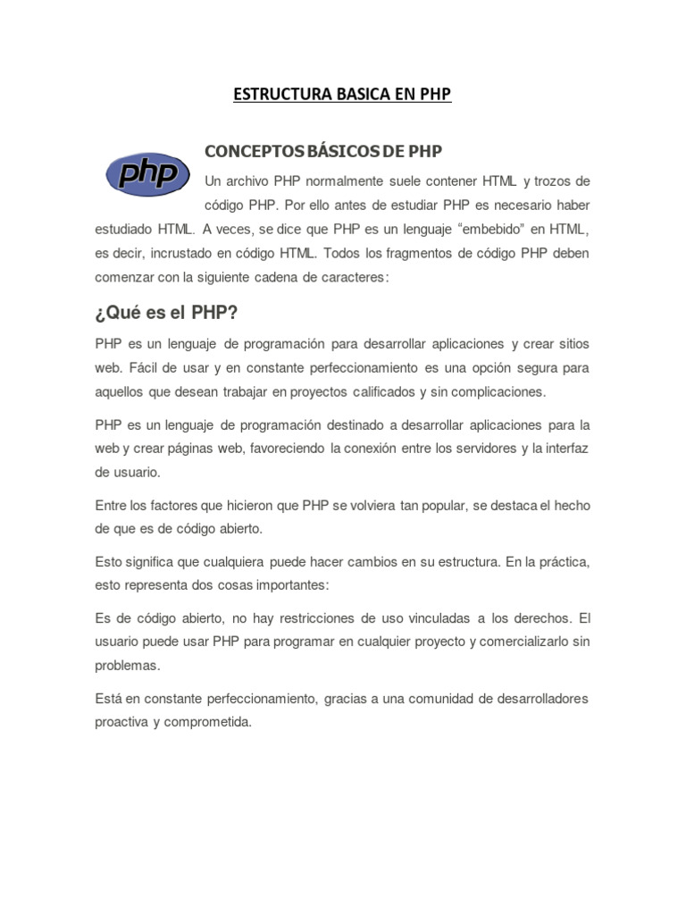 Introduccion Al Php..... | PDF | Php | HTML