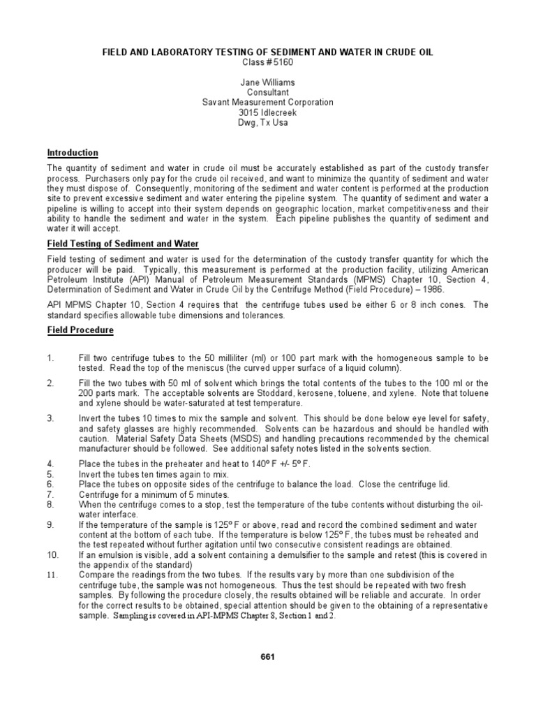 BSW Laboratory and Field Test | PDF | Syringe | Petroleum