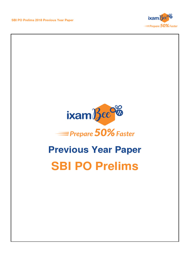 SBI PO Prelims 2018 Previous Year Paper | PDF | Inflation | Reserve ...