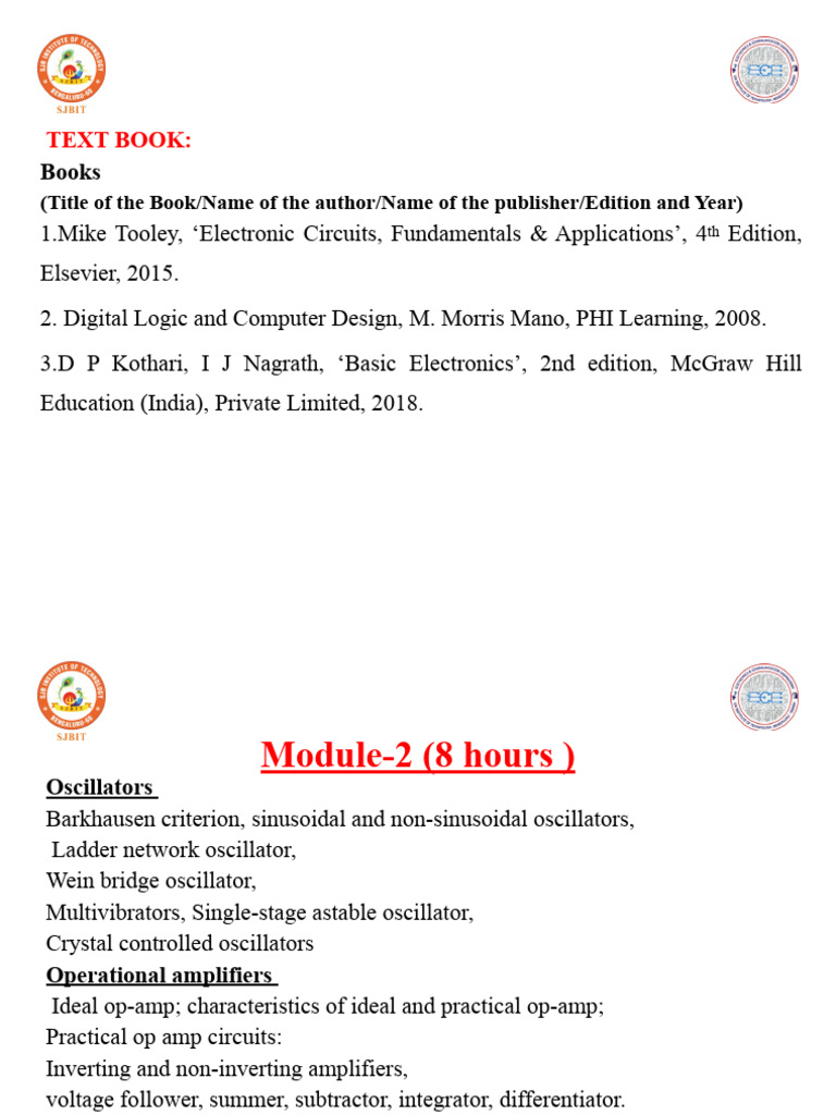 Module 2 | PDF | Amplifier | Electronic Oscillator