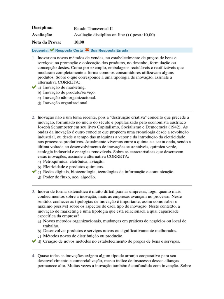 Estudo Transversal II | PDF | Inovação | Comunicação