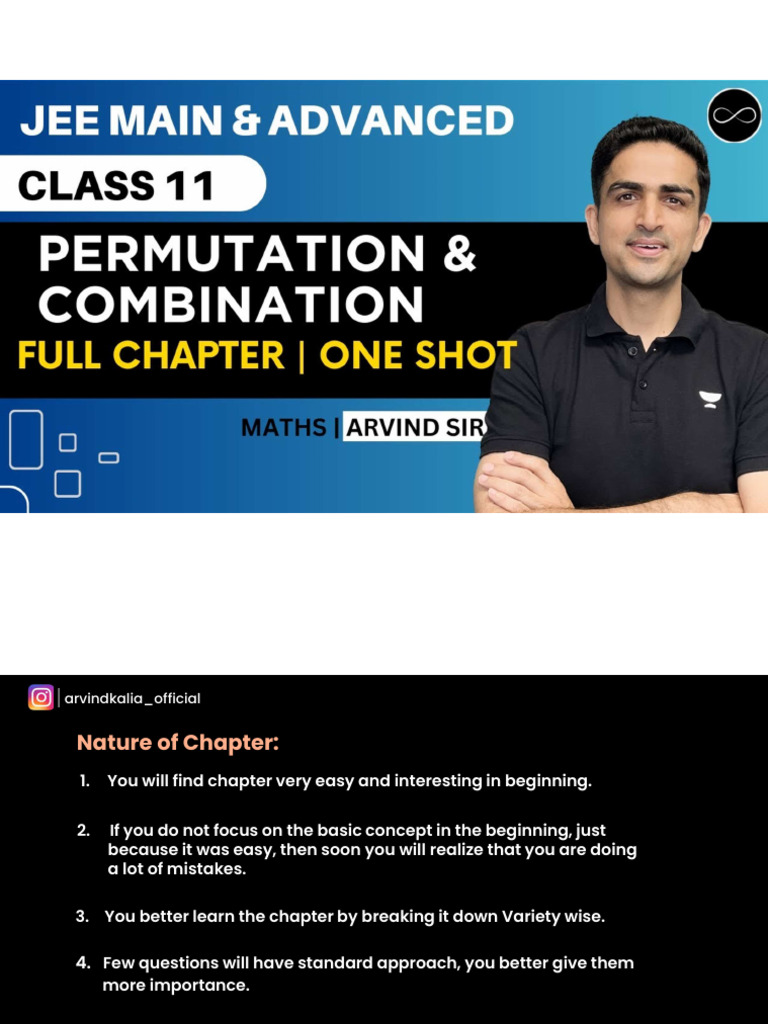 Permutations & Combinations Guide | PDF | Mathematical Concepts | Mathematics