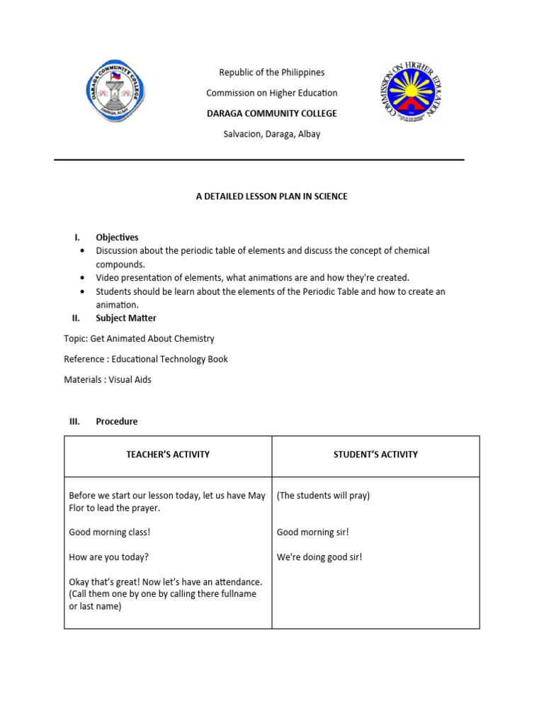 A Detailed Lesson Plan | PDF | Animation