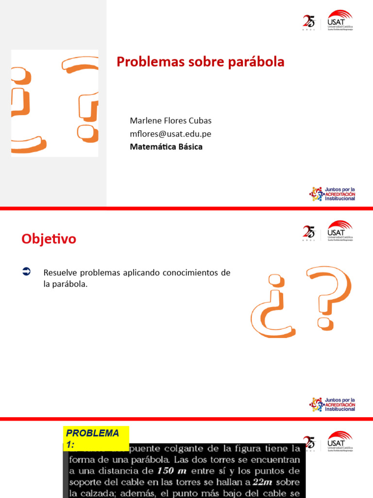 Problemas Resueltos de Parábola | PDF | Ecuaciones | Matemáticas