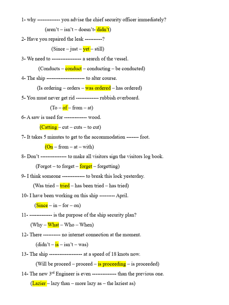 Grammar Answer | PDF