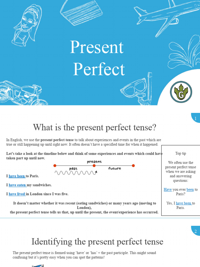 Understanding Present Perfect Tense | PDF | Perfect (Grammar) | Syntax