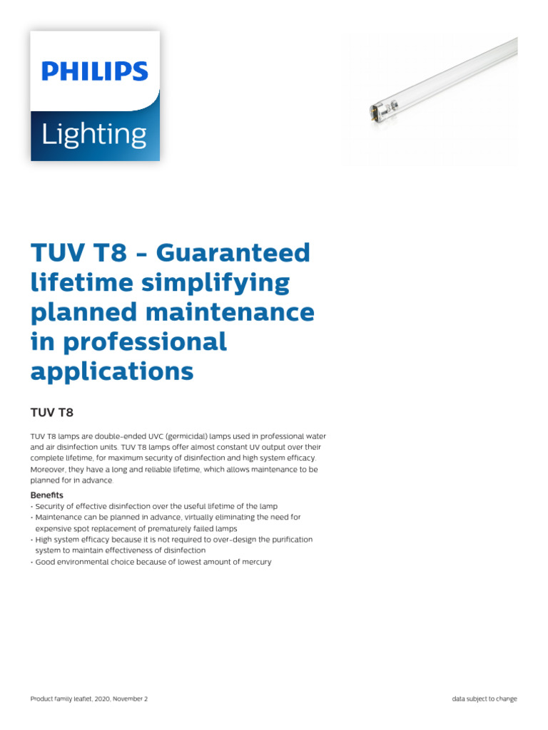 Philips Tuv t8 Brochure | PDF | Ultraviolet | Light