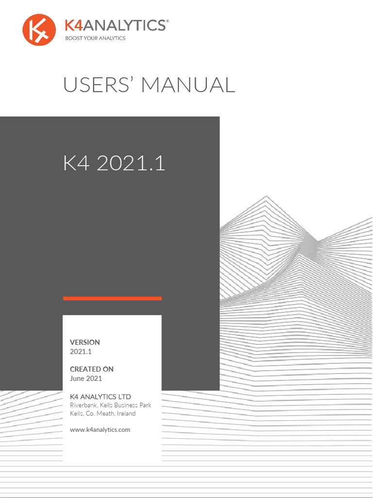 K4 Analytics 2021 1 UsersManual | PDF | Databases | Microsoft Excel