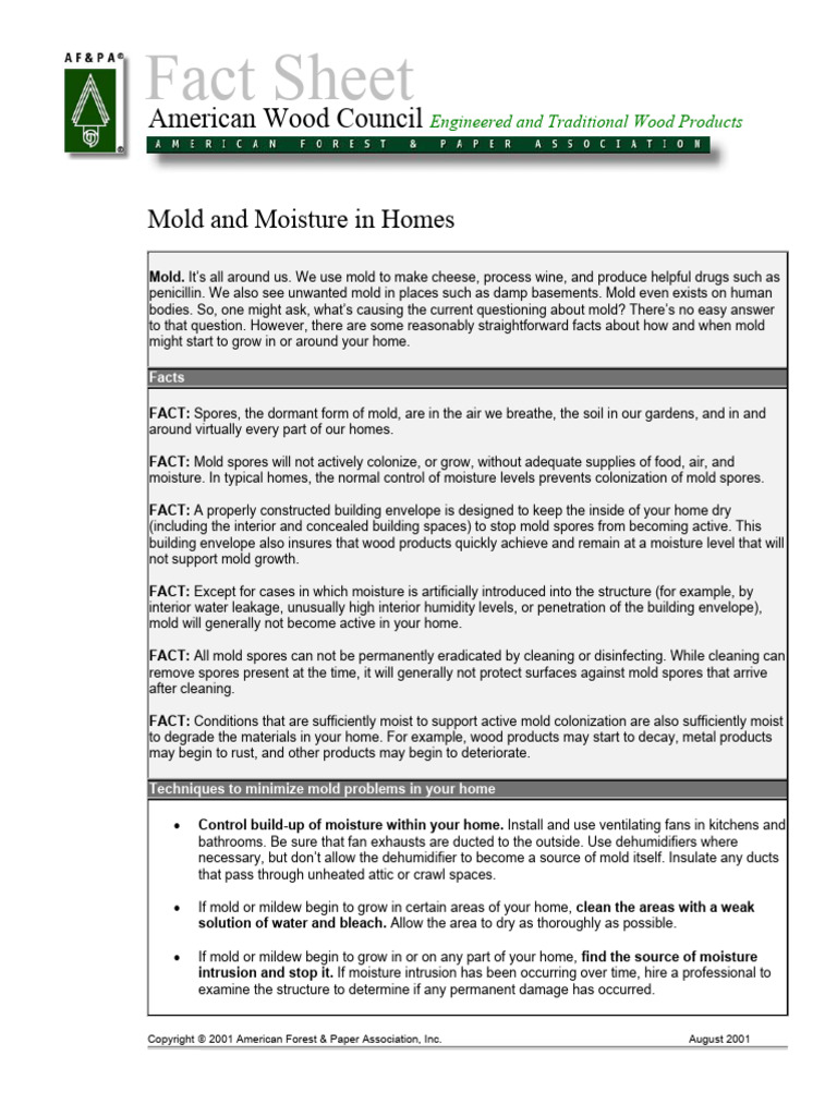 Mold Fact Sheet | Download Free PDF | Mold | Building Technology
