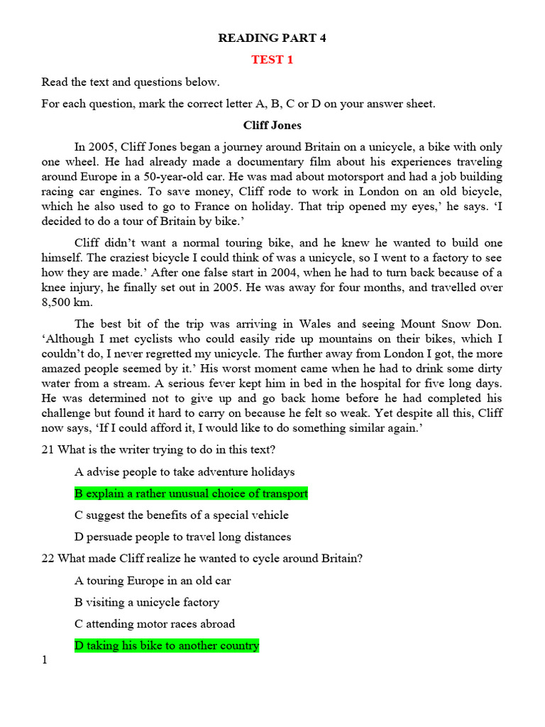 Reading Part 4 p5 Sts | PDF | Wool | Chocolate