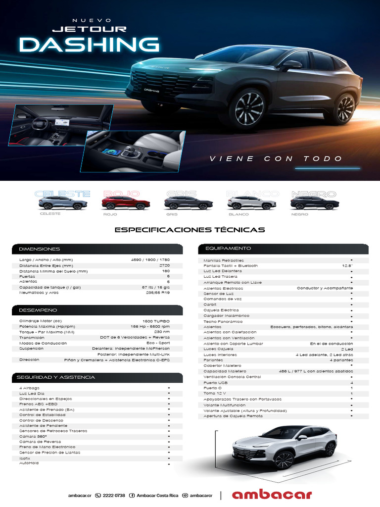 Dashing - Ficha Técnica | PDF | Diodo emisor de luz | Vehículos