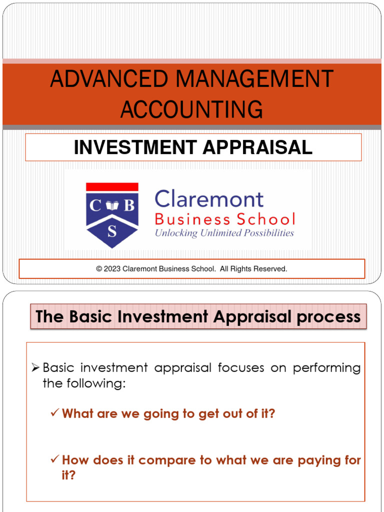 Investment Appraisal V2 | PDF | Net Present Value | Discounted Cash Flow