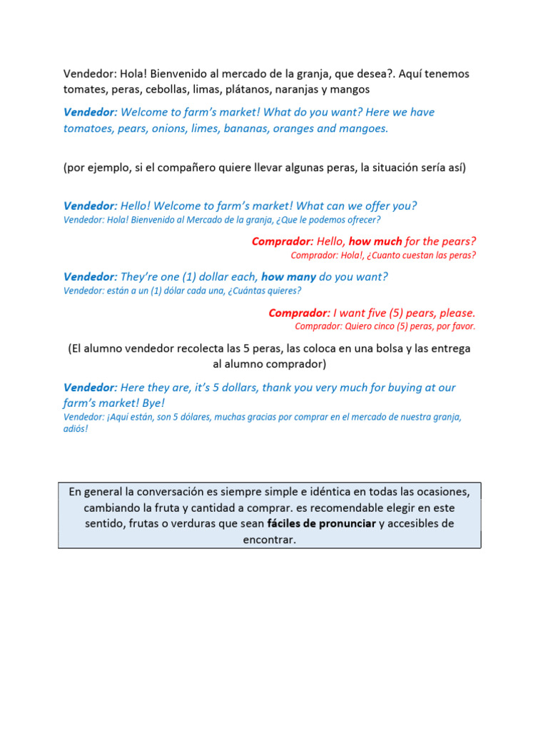 Dialogo en El Mercado de La Granja | PDF | Cocina, comidas y vino