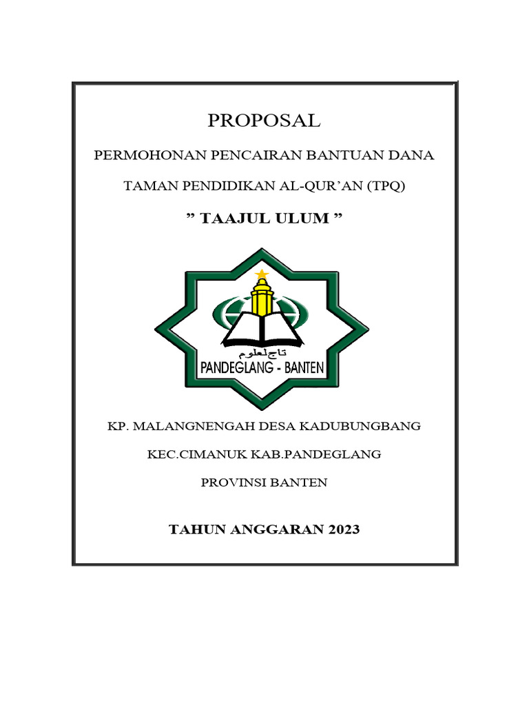 Prop Pencairn Hibah TPQ DI Revisi | PDF