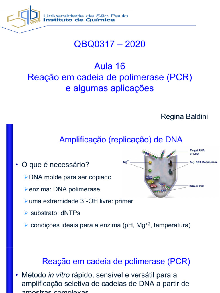 Aula 16 - PCR | PDF | Reação em cadeia da polimerase | Primer (Biologia ...