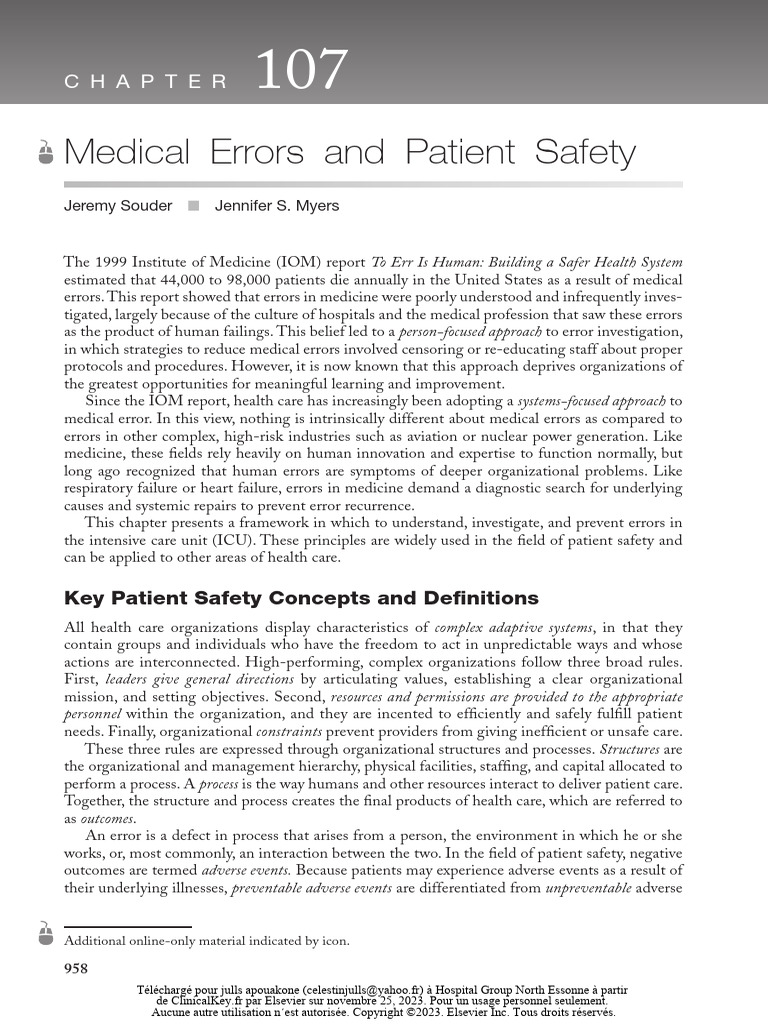 Medical Errors and Patient Safety | PDF | Medical Error | Patient Safety